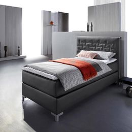 Home Affaire Boxspringbett &raquo;Coos&laquo; mit besonderer Steppung im Kopfteil, 3 Matratzenarten, 2 H&auml;rtegrade schwarz Bezug Topper 100% Polyester;Kunstleder 