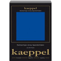 Kaeppel Spannbettlaken &raquo;Single Jersey Mako Elasthan&laquo; aus 97% Baumwolle und 3% Elasthan blau Jersey-Elasthan, Obermaterial: 97% Baumwolle, 3% Elasthan B/L: 