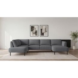 OTTO home Wohnlandschaft &raquo;Cesola&laquo; in weichem Chenille-Stoff, Breite 327 cm, mit schwarzen Metallf&uuml;&szlig;en grau 90% Polyester, 10% Nylon B/H/T: 327cm x 