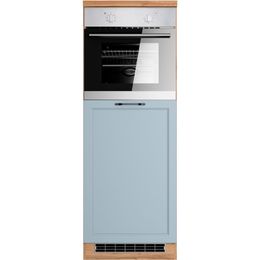 KOCHSTATION Backofen/K&uuml;hlumbauschrank &raquo;KS-Lana&laquo; Breite 60 cm blau Holzwerkstoff, MDF wotaneiche, B/H/T: 60cm x 166cm x 60cm, T&uuml;ren: 1 Stk.