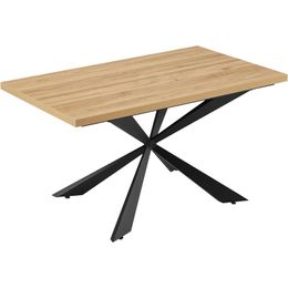 Otto Home Damen OTTO home Esstisch &raquo;Cusey&laquo; Melaminbeschichtung mit naturgetreuer Holzmaserung, verschiedene Ma&szlig;e beige B/H/T: 140cm x 75cm x 70cm