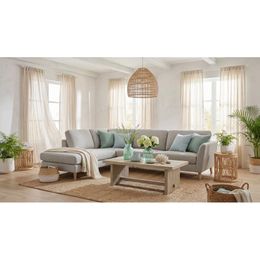 OTTO home Ecksofa &raquo;MARSEILLE 278/202 cm, L-Form, Ottom. rechts/links, verschiedene Bez&uuml;ge&laquo; Massivholzbeine Eiche, Landhausstil, Wellenunterfederung 