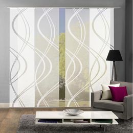 Home Wohnideen Schiebegardine &raquo;DAN&laquo; Klettband 4 Stk. tlg. HxB: 245x60, inkl. Befestigungszubeh&ouml;r wei&szlig; Scherli, Polyester 245cm, Klettband, 60cm