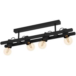 Eglo Deckenleuchte &raquo;PLIMSOLL&laquo; E27 1 Stk. Deckenlampe, Holz und Metall in Schwarz, FSC100PA, Deckenspot, E27 schwarz 4, H: 16,5cm, 1 Stk.