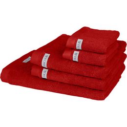 Ross Handtuch Set &raquo;Sinfonie&laquo; Set 5 Stk. Frottier beinhaltet Handt&uuml;cher, Badetuch und G&auml;stet&uuml;cher rot Frottier, Obermaterial: 100% Baumwolle 5 Stk., 