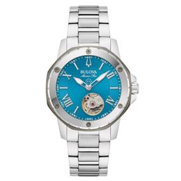 Bulova Damen Automatikuhr &raquo;Marine Star Automatic&laquo; Armbanduhr, Damenuhr, bis 10 bar wasserdicht, Saphirglas silber Einheitsgr&ouml;&szlig;e