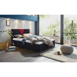 Westfalia Schlafkomfort Polsterbett &raquo;Malibu&laquo; inkl. Bettkasten bei Ausf&uuml;hrung mit Matratze schwarz Bezug Bett: Microfaser (100% Polyester);Bonnell-Federkernmatratze: 51% 