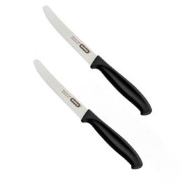 Mulex Messer-Set extra scharferWellenschliff und ergonomischer Griff schwarz Edelstahl Einheitsgr&ouml;&szlig;e