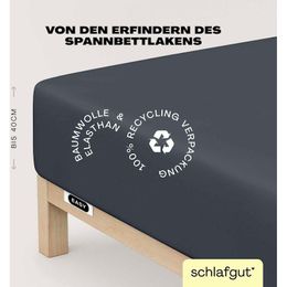 Schlafgut Spannbettlaken &raquo;EASY Jersey Elasthan Boxspring&laquo; MADE IN GREEN by OEKO-TEX grau Jersey, Obermaterial: 95% Baumwolle, 5% Elasthan 1 Stk., Jersey, 90-
