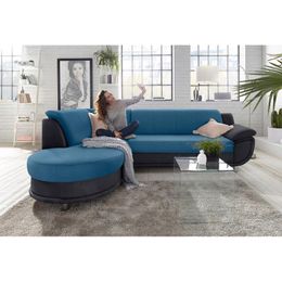 Trendmanufaktur Ecksofa &raquo;Rondo 3, zeitlos & bequem, Materialmix, L-Form, Breite 265cm&laquo; wahlweise mit Federkern f&uuml;r mehr Komfort, wahlweise mit 