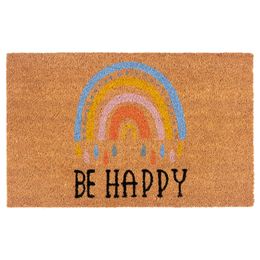 Hanse Home Fu&szlig;matte &raquo;Kokos Be Happy, T&uuml;rmatte&laquo; rechteckig 15 mm H&ouml;he Schmutzfangmatte, Rutschfest, Outdoor, Innen, Au&szlig;en, Kokosmatte, Flur braun Kokos