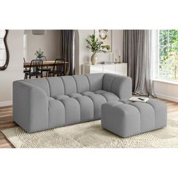 OTTO home 3-Sitzer &raquo;TUURE Verl&auml;ssliche Qualit&auml;t, moderne Steppung, Breite 227cm&laquo; Bubble Optik, hoher Sitzkomfort, Wellenunterfederung grau 100% 