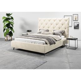 Home Affaire Polsterbett &raquo;Maxime, in 4 Breiten bis 200cm, auch in Leder&laquo; Kopfteilh&ouml;he 143 cm, belastbar bis 280 kg, auch in &Uuml;berl&auml;nge 220cm beige 94% 