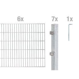 Alberts Doppelstabmattenzaun &raquo;Grundset&laquo; H&ouml;he: 80-200 cm, Gesamtl&auml;nge: 4-30 m, zum Einbetonieren Stahl H/L: 200cm x 12m
