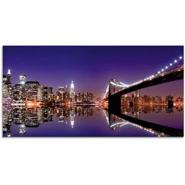Artland Glasbild &raquo;New York Skyline&laquo; Amerika 1 Stk. tlg. in verschiedenen Gr&ouml;&szlig;en lila B/H/T: 60cm x 30cm, Glasbild Amerika, 1 Stk.