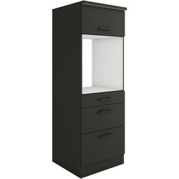 Optifit Backofenumbauschrank &raquo;Palma&laquo; Breite 60 cm, 3 Schubk&auml;sten, 1 Klappe schwarz Holzwerkstoff anthrazit, B/H/T: 60cm x 174,4cm x 60cm, Schubladen: 
