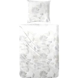 Primera Bettw&auml;sche &raquo;Mako-Satin-Bettw&auml;sche Sky Crystal&laquo; 2 Stk. mit abstrakten Formen grau Mako-Satin, Obermaterial: 100% Baumwolle B/L: 135cm x 200cm, 1 Stk., 