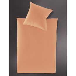 Irisette Bettw&auml;sche &raquo;Lumen 8129&laquo; 2 Stk. hochwertig und traumhaft weich orange Interlock-Jersey, Obermaterial: 100% Baumwolle B/L: 155cm x 200cm, 1 Stk., 1 Stk.