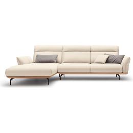 Creation BY ROLF BENZ Ecksofa &raquo;CR.460 Design-Sofa, verstellbare R&uuml;ckenlehne, L-Form&laquo; Sockel in Eiche, Winkelf&uuml;&szlig;e in Umbragrau, Breite 318 cm wei&szlig; 