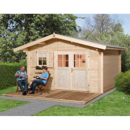 Weka Gartenhaus &raquo;136 Gr.2&laquo; beige Massivholz Fu&szlig;boden im Gartenhaus, ohne Dacheindeckung