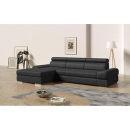 Sit & More sit&more Ecksofa &raquo;Broadway L-Form&laquo; inklusive Kopfteilverstellung, wahlweise mit Schlaffunktion schwarz Luxus-NaturLeder;Luxus-Kunstleder;NaturLEDER ;