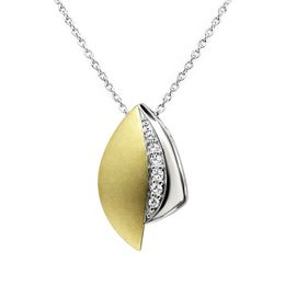 Firetti Damen Kette mit Anh&auml;nger &raquo;Schmuck Geschenk Silber 925 Halsschmuck Halskette bicolor&laquo; mit Zirkonia (synth.) Silber 925 (Sterlingsilber), L: 45 