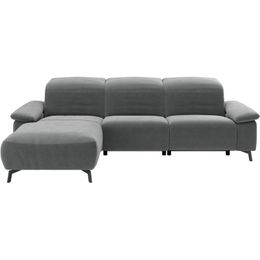Musterring Ecksofa &raquo;MR 370, intelligenter Komfort im modernen Design&laquo; Optionale Relaxfunktion, flexible Kopfteile & klappbare Armlehnen grau 16% Baumwolle, 79% 
