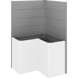BioHort Sichtschutzelement f&uuml;r Hochbeet Belvedere L100 (L-Form), LxH: 102x91 cm grau Stahlblech H/L: 91cm x 102m
