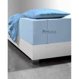 Fleuresse Spannbettlaken &raquo;Comfort XL&laquo; Mako-Jersey, f&uuml;r Matratzen bis 40 cm H&ouml;he, Bettlaken, Spannbetttuch blau Mako-Jersey, Obermaterial: 96% 