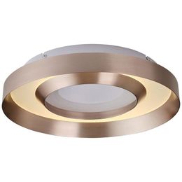 lumiCouture LED Deckenleuchte &raquo;Onix&laquo; LED-Modul 1 Stk. Warmwei&szlig; H. 7,5 cm, 2700 K, Acryl Aluminium, ros&eacute;gold 1, &Oslash; 39,9cm H: 7,5cm, 1 Stk.