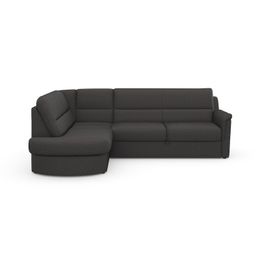 Sit & More sit&more Ecksofa &raquo;Panini L-Form&laquo; wahlweise mit Vorziehsitz und Bettkasten grau B/H/T: 243cm x 87cm x 155cm, Luxus-Microfaser Euphoria, Ottomane links,