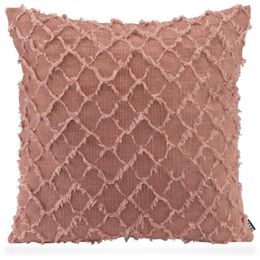 HOCK Dekokissen &raquo;Nuvole&laquo; Sofakissen inkl. F&uuml;llung, mit Fransen, Boho-Style rot Baumwolle, Polyester B/L: 60cm x 60cm, 1 Stk.