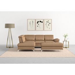 Sit & More sit&more Ecksofa &raquo;Cabrio L-Form, B: 274 cm, mit Sitztiefen-, Arm- & Kopfteilverstellung&laquo; 3 Nierenkissen, Federkern, optional Schlaffunktion und 