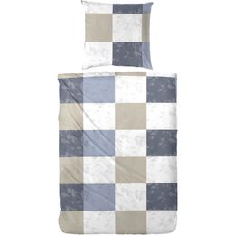 Primera Bettw&auml;sche &raquo;Perkal Bettw&auml;sche Gambit&laquo; 2 Stk. mit einem modernen Karo lila Perkal, Obermaterial: 100% Baumwolle B/L: 155cm x 220cm, 1 Stk., 1 Stk., 
