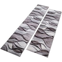 OTTO home Bettumrandung &raquo;Tritom&laquo; H&ouml;he 9 mm 3 tlg. mit besonders weichem Flor, Kurzflor, modernes Wellen Muster grau Obermaterial: 100% Polypropylen B/