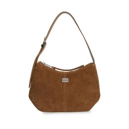 Tommy Jeans Damen Schultertasche &raquo;TJW SLOUCHY SUEDE SHOULDER BAG&laquo; Tragetasche, Schultertasche, Handtasche mit Ziernaht braun B/H/T: 29,5cm x 20cm x 