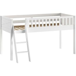 Vipack Hochbett &raquo;Scott&laquo; Made in Europe, m. Rollrost, LF 90x200 cm, Kiefer wei&szlig; lackiert, mit oder ohne Rutsche wei&szlig; ohne Rutsche, Liegefl&auml;che B/L: 90cm x 