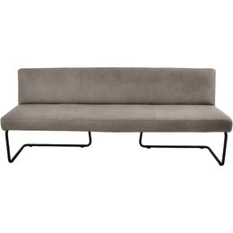 K+w Komfort & Wohnen K+W Komfort & Wohnen Polsterbank in abgerundeter Form, Rundrohrkufe lang gebogen, Echtleder grau B/H/T: 202cm x 82cm x 67cm, Leder CLOUD