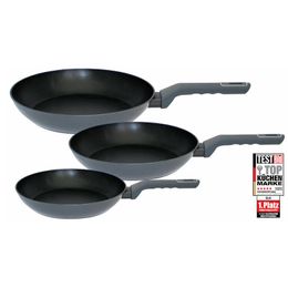 ELO Pfannen-Set &raquo;Ecolife 3 teilig&laquo; Aluminium Set, je 1 Pfanne &Oslash; 20/24/28 cm, 3 Stk. tlg. Induktion grau Einheitsgr&ouml;&szlig;e