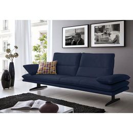 W.Schillig 2,5-Sitzer &raquo;broadway, Designsofa mit tollem Sitzkomfort&laquo; Sitztiefenverstellung, Kopfteil- & Seitenteilverstellung, Breite 236cm blau 