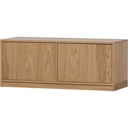 Woood Lowboard &raquo;Modulair mit Eichenfurnier und Druckmechanismus B 110 x T 40 x H 44 cm&laquo; Tragkraft 15 kg pro Einlegeboden, sichtbare Maserung braun FSC