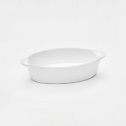 Van Well Auflaufform &raquo;Backform oval, 23,5 x 13,5 x 5,5 cm&laquo; Porzellan 1 Stk. tlg. wei&szlig; gl&auml;nzend, sp&uuml;lmaschinen- und mikrowellengeeignet wei&szlig; Porzellan 