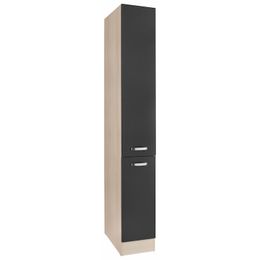Optifit Apothekerschrank &raquo;Faro&laquo;, 2 Ausz&uuml;ge, Metallgriffe, Breite 30 cm grau akaziefarben, B/H/T: 30cm x 206,8cm x 57,1cm, T&uuml;ren: 2 Stk.