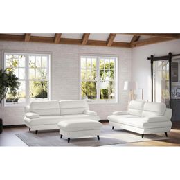 COTTA 2,5-Sitzer &raquo;Pike, B: 198 cm&laquo; mit Metallf&uuml;&szlig;e, wahlweise auch in Echtleder GEDECKTES RINDSLEDER B/H/T: 198cm x 90cm x 95cm, Leder PAMPAS