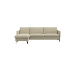 FLEXLUX Ecksofa &raquo;Fiore, L-Form&laquo; schmale Armlehnen, Kaltschaum, F&uuml;&szlig;e Alu+schwarz beige 100% Polyester B/H/T: 247cm x 85cm x 92cm, Chenille, 