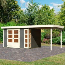Karibu Gartenhaus &raquo;Nordsee 5&laquo; grau Holzwerkstoff ohne Fu&szlig;boden, ohne Dacheindeckung