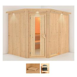 Karibu Sauna &raquo;Marit&laquo; Set, ohne Ofen beige ohne Ofen, (ohne Ofen)