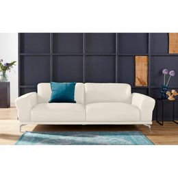 W.Schillig 2,5-Sitzer &raquo;montanaa bequem, Federkernunterfederung, elegant & edel&laquo; mit Metallf&uuml;&szlig;en in Chrom gl&auml;nzend, Breite 232 cm wei&szlig; B/H/T: 232cm x 