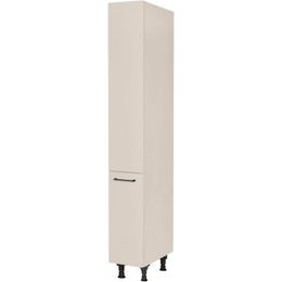 Nobilia Apothekerschrank &raquo;"MIAMI", mit 5 Einh&auml;ngek&ouml;rben, Breite 30 cm, H&ouml;he 216,6 cm,&laquo; vormontiert, Ein- und Auszugsd&auml;mpfung SoftStoppPro beige Sand, 