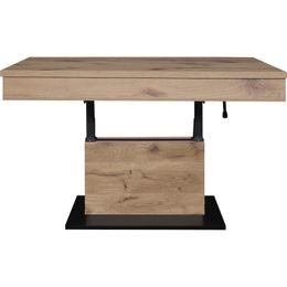 M&auml;usbacher Couchtisch &raquo;Lift Couchtisch&laquo; h&ouml;henverstellbar 58-77cm,Tischplatte aufziehbar, Staufach, 110cm breit braun B/H/T: 110cm x 77cm x 60cm